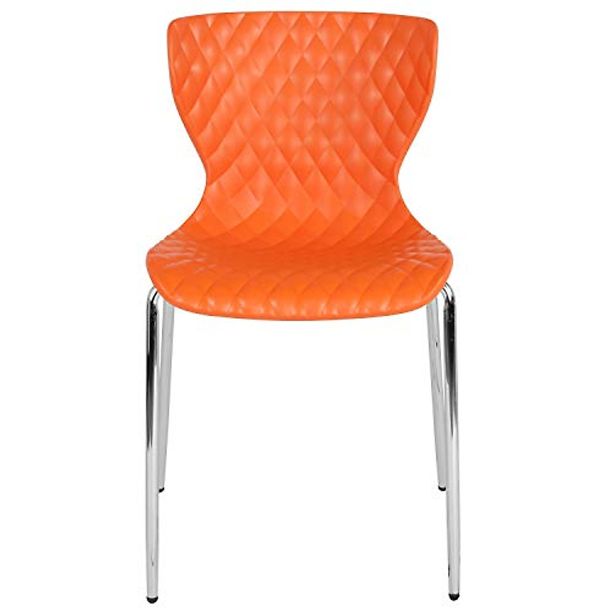 Flash Furniture Lowell Contemporary Design Orange Plastic Stack Chair