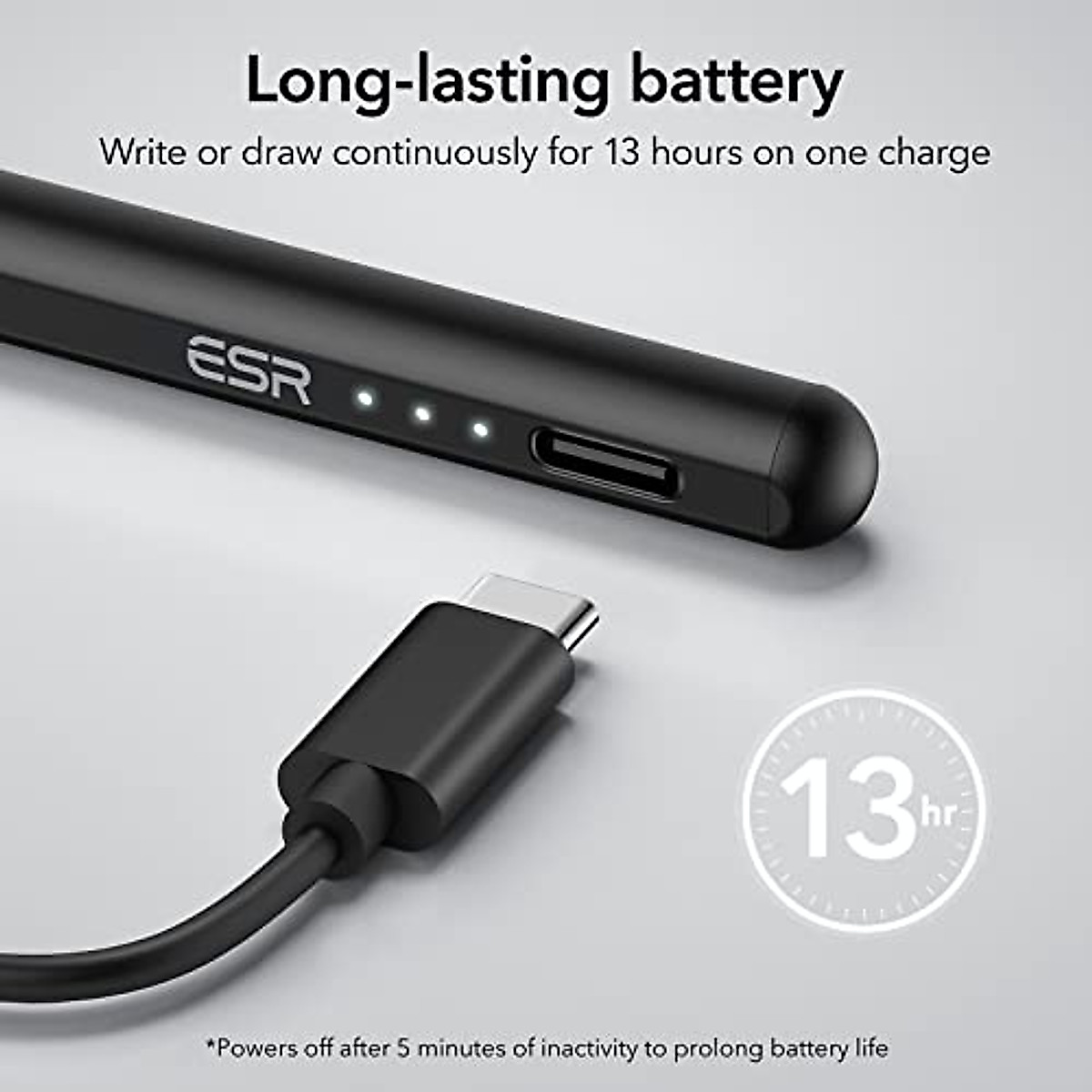 ESR Stylus Pen for iPad, iPad Pencil with Tilt Sensitivity, Palm Reiection, iPad Stylus with Magnetic Atachment for iPad Pro 12.9/11, iPad Air 5/4, iPad mini 6, and iPad 10th/9th/8th Generation, Black