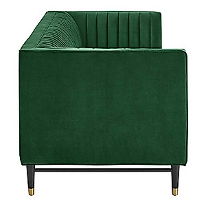 Modway Devote Channel Tufted Performance Velvet, Sofa, Emerald