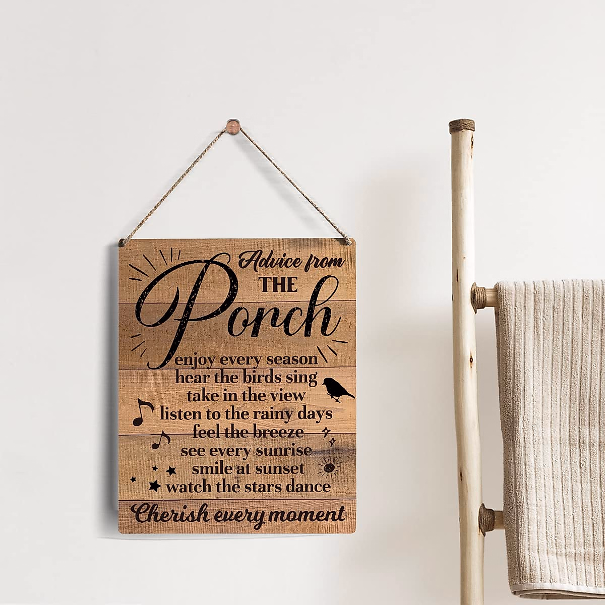 Porch Sign Gifts, Rustic Advice From the Porch Enjoy Every Season Wooden Signs Wood Plaque Hanging Sign Home Porch Decor 8 x 10 Inches