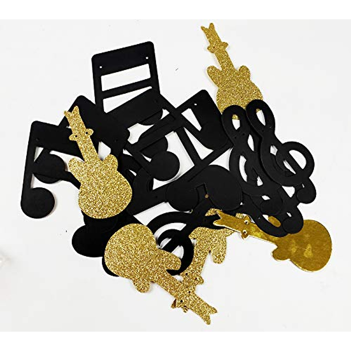 Music Party Decorations, Music Notes Decorations Music Note Garland Black Gold G Clef Garland, Music Party Banner, Music Birthday, Black Gold Music Theme Party,Rock Star Birthday Rock and Roll Party