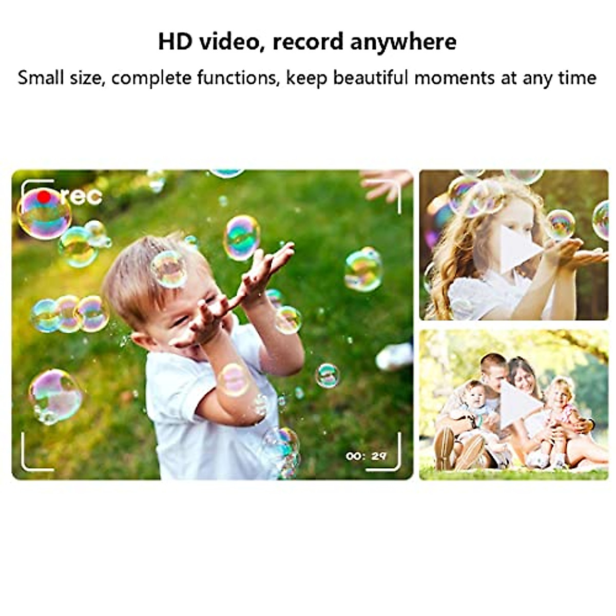 Kids Camera Toys for Boys and Girl, Kids Digital Video Camera for Children with Shockproof Soft Cover, Best Christmas Birthday Gifts for Boys Girls ( Color : Blue , Memory card : With 8g memory card )