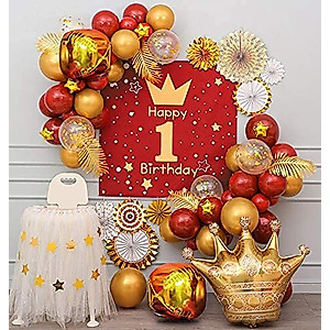 QUAXTAL 120Pcs Red and Gold Balloons Birthday Party Decorations, Ballons Balloon Garland Kit, Wedding Engagement Propose Valentine's Day Happy Anniversary New Year Gold,red