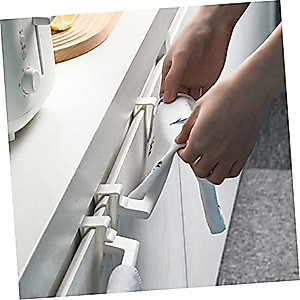 Garneck 8 Pcs Door Hook Towel Rack Black Kitchen Towels Towel Shelf Towel Rod Wall Towel Holder Bath Towel Bars Towel Plastic Holder Towel Hanging Rack Abs Plastic Shelf No Trace White