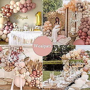 Woaipati Balloon Arch Garland Kit,Double-Stuffed Blush Nude Apricot Party Balloons Decoration Set for Retro Boho Wedding Baby Shower Bridal Engagement Anniversary Graduation Birthday Decorations