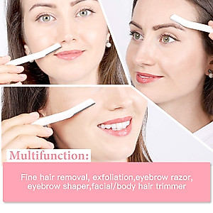 Dermaplane Razor for Women Face,Professional Dermaplaning Tool,Facial Razor, Peach Fuzz and Hair Removal, opove Multifunction Home Skin Care Tool,3 Eyebrow Razors