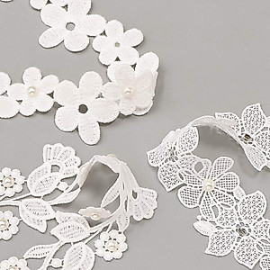 Asufegucd Baby Headbands baptism Girls Newborn Lace Pearl Headbands Princess Girls Elastic Headwear Flower (White)