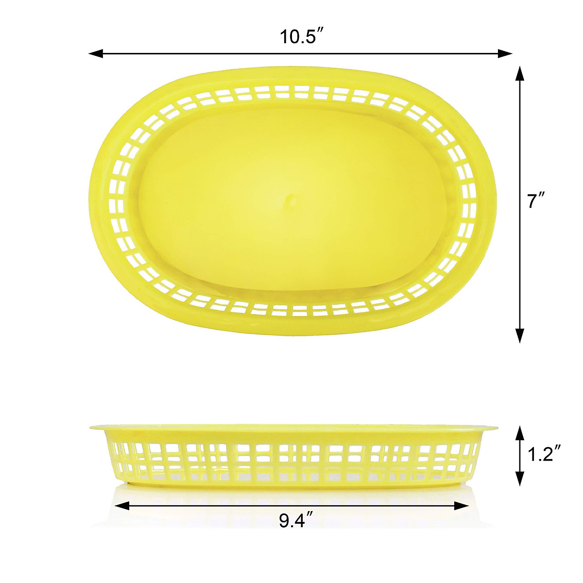 New Star Foodservice 44089 Fast Food Baskets, 10.5 x 7 Inch, Set of 12, Yellow