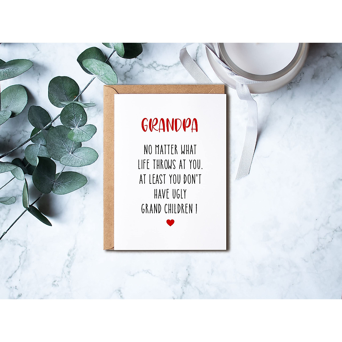 Decolove Grandpa Card - No Matter What Life Throws At You - Cheeky Birthday Card For Grandpa - Funny Greeting Card For Grandpa