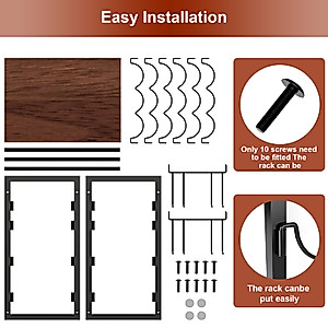 NANAGIFTREE Wine Rack Countertop, Wooden Wine Stand with Tray, Holds 9 Wine Bottles and 4 Glasses, Freestanding Wine Rack for Home, Kitchen, Bar, Wine Cellar