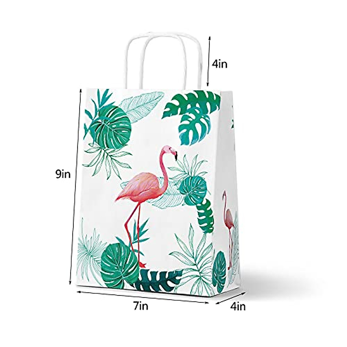 KALEFO 24PCS Luau Party Supplies Flamingo Party Favors Treat Bags Summer Tropical Palm Leaves Hawaii Paper Gift Bags