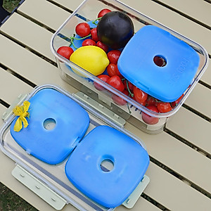 Ice Packs for Cooler Long Lasting Reusable Freezer Pack for Lunch Box, 4 Slim Cooler Ice Packs for Work, School, Picnic, Fishing, Lunch Bag Ice Pack Keep Beverages Foods Cold Fresh, Quick Freeze, Blue