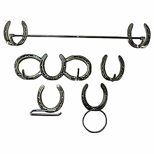 Horseshoe Bath Accessory Set in Natural Iron w/Token