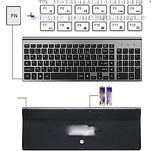 Big Keyboard Wireless Keyboard and Mouse Combination Slim 2.4G Silent Compact Scissors Key Desktop Laptop Keyboard