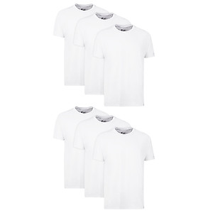 Hanes Men's Cotton Undershirts - Moisture-Wicking Crew Neck Tees, 6 Pack - White, Regular Fit