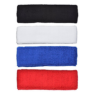 Cosmos 4 PCS Different Color Cotton Sports Basketball Headband