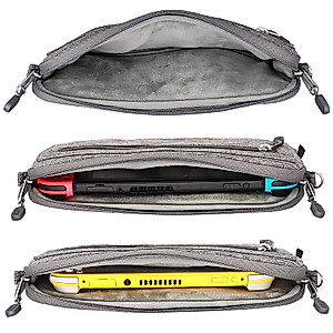 sisma Switch Case Compatible with Nintendo Switch or Switch Lite, Lightweight Soft Travel Carrying Case Storage Pouch Protective Cover, Grey