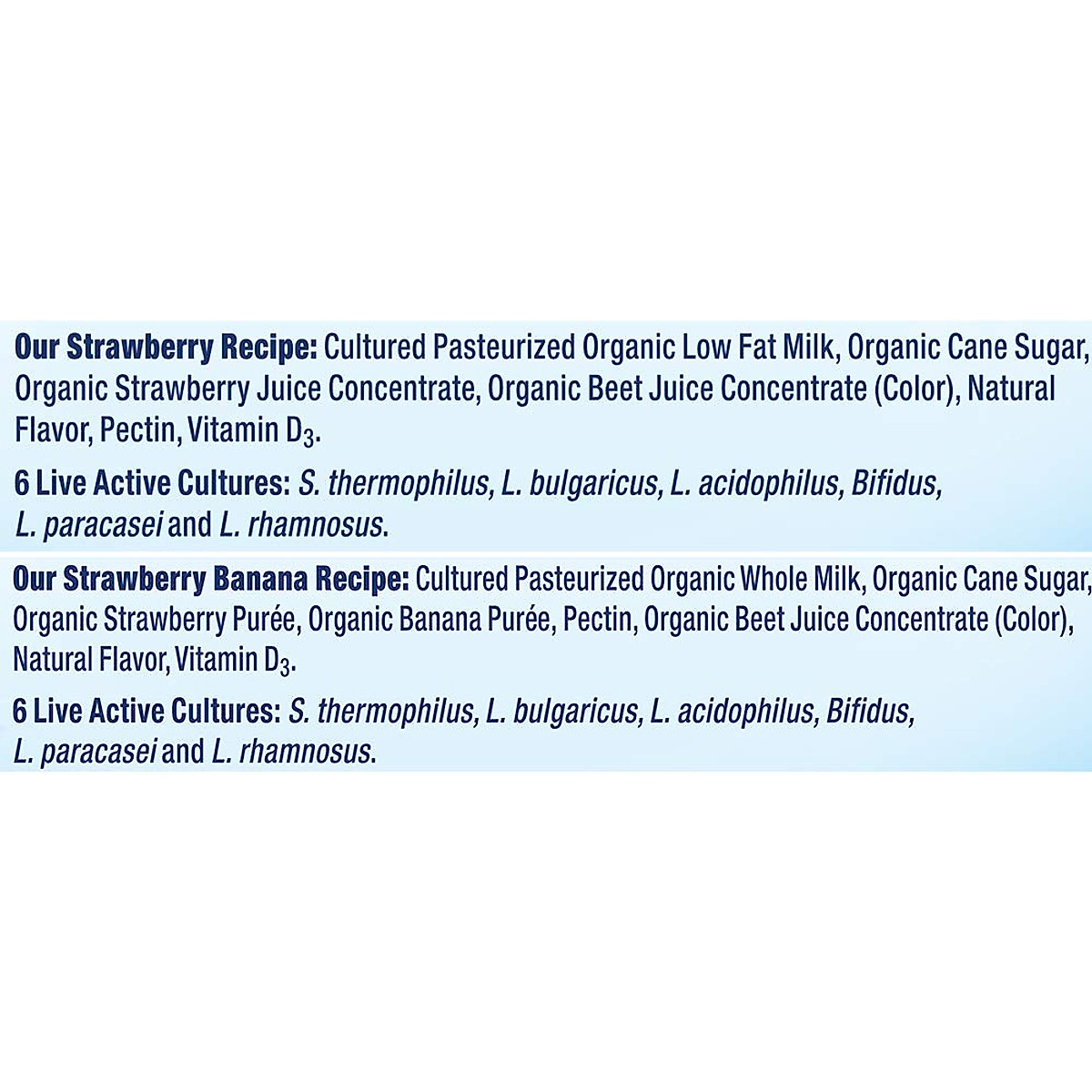 Stonyfield Organic Kids Strawberry & Strawberry Banana Lowfat Yogurt Cups Variety Pack, 4 oz. Each, 6 Ct