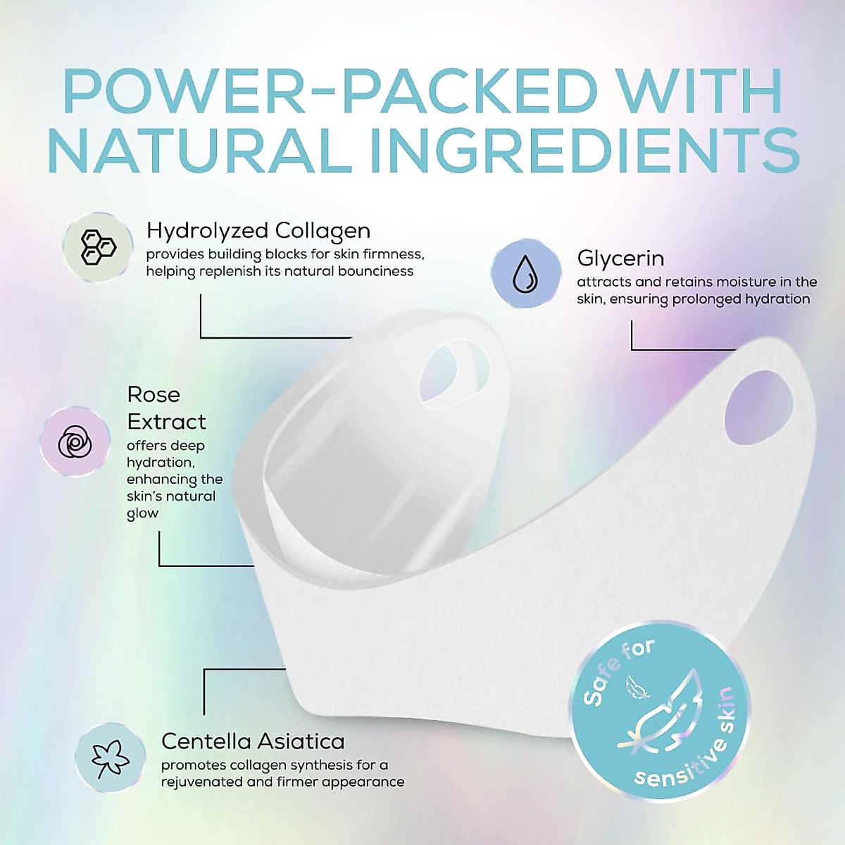 VENUS VISAGE V-Line Chin Mask, Moisturizing Double Chin Mask for Jaw Line Definition, Chin Strap for Double Chin for Women & Men, V Line Lifting Mask, Visually Sculpting Double Chin Strap (5-Pack)