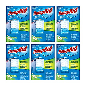 DampRid FG80 Hanging Moisture Absorber Fresh Scent, 6 Count