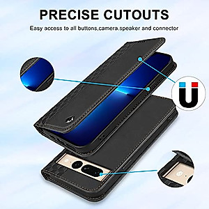 Oduio 7 Pro 5G (6.7") Wallet Case Premium PU Leather Flip Folio Case with [Shockproof TPU Inner Shell] Card Holders Slots Magnetic Kickstand Phone Cover, Black