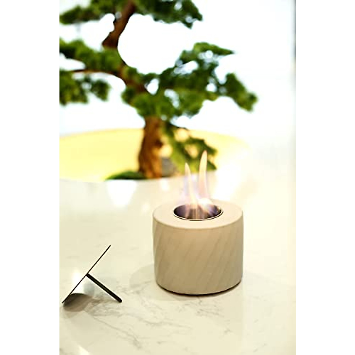 Portable Fireplace Tabletop Fire Pit - Rubbing Alcohol Fire Bowl for Indoor and Outdoor use, Diameter 4.9 in x Height 3.8 in 3.1Lb with Fire Extinguishing Cover and Bottom Felt Pad