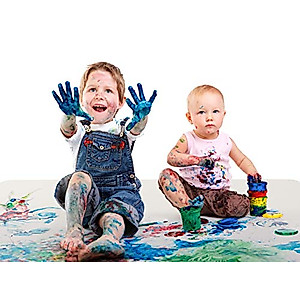 Super Jumbo Splat Mat – 60” x 60” Extra Large Waterproof and Washable Protective Mess Mat for Floors and Tables During Arts Crafts Painting Playtime and Mess Play (Grey, Jumbo- 5ft x 5ft (60" x 60"))