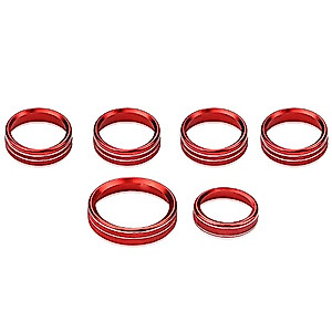 Knob Cover for F150 AC Climate Control Switch/Trailer/4WD/VOL/Tune Button Interior Center Console Trim Accessories Compatible with Ford F150 XLT 2016 2017 2018 2019 (Dark Red 6 Pcs)