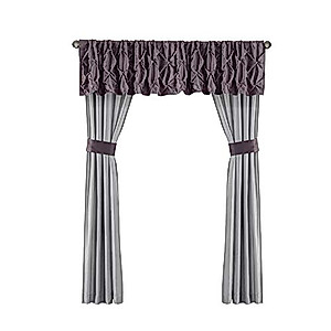 Madison Park Essentials Cal King Comforter Set, 24 Piece Bedding With Matching Curtains, Decorative Pillows, Luxe Diamond Tufting , Room in a Bag Joella Collection, Plum Cal King