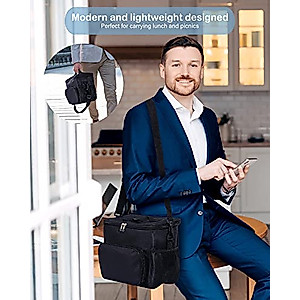 Rhudaky Electric Lunch Box (66 oz & 75W) Food Heater, 3 in 1 Heated Lunch Boxes for Adults,Portable Food Warmer -Self Heating Box for Work/Car/Truck with Large Insulated Lunch Bag