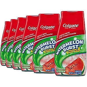 Colgate Kids Toothpaste with Anticavity Fluoride, Cavity and Enamel Protection for Ages 5+, Watermelon Burst - 4.6 ounces (6 Pack)