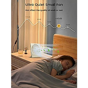 FERRISA Desk Fan, Small But Powerful, Portable Fan Battery Operated, 220° Tilt Folding Ultra Quiet Person Mini Fan, Strong Wind, 3 Speed Adjustable For Home Office Desktop Travel Camping (Beige)