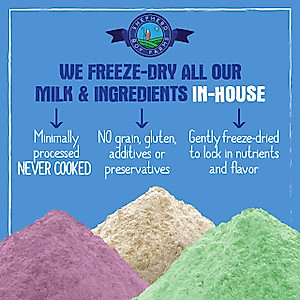Shepherd Boy Farms Freeze Dried Raw Goats Milk with Probiotics for Dogs & Cats (Classic), High Protein, Digestible Goat Milk Powder for Sensitive Stomachs, Raw Nutrition, Food Toppers - Makes 16 FL OZ
