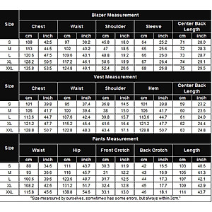 COOFANDY Mens 3-Piece Suit Slim Fit Tuxedo Set Dinner Suit Dinner Jacket Navy Blue XXL