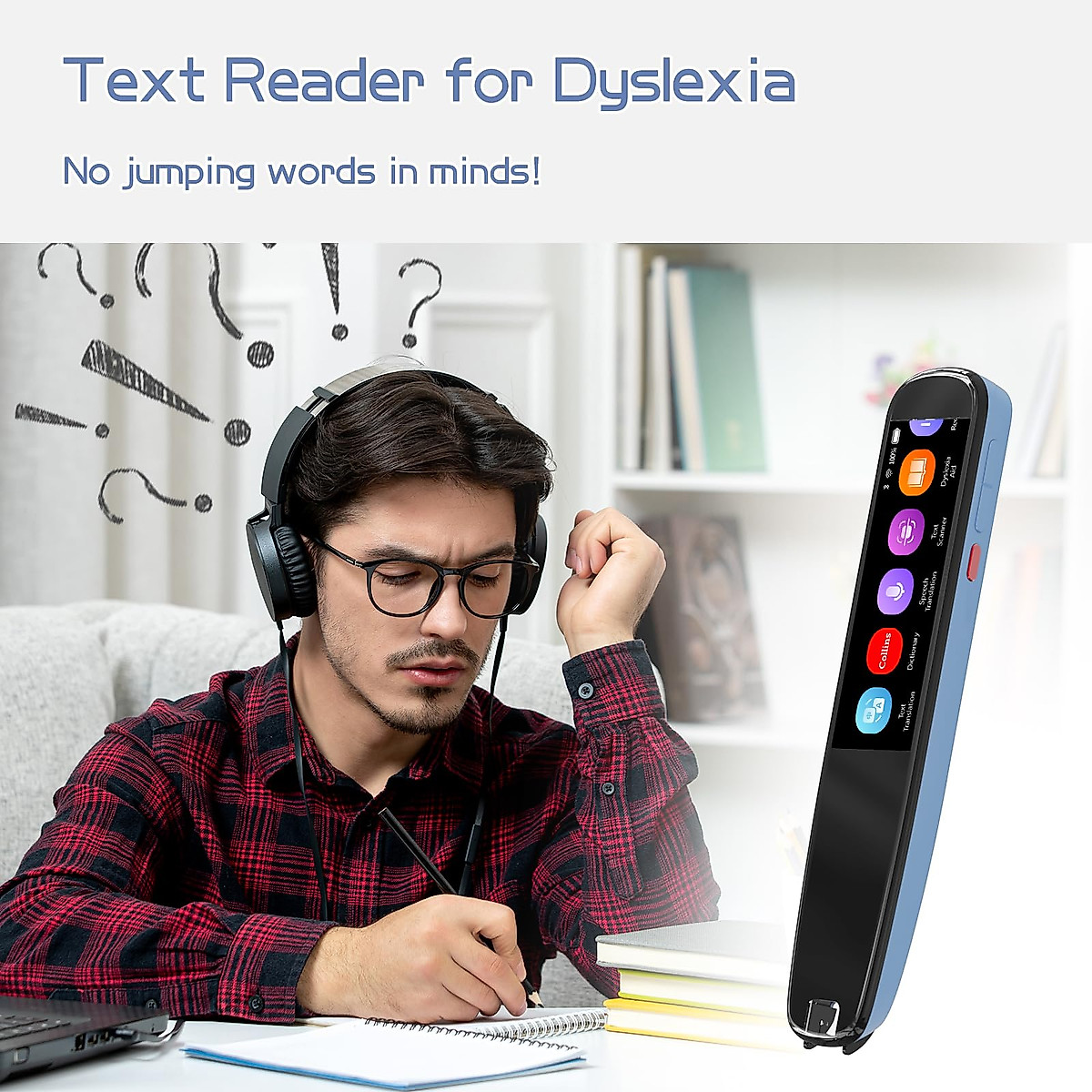 NEWYES Scan Reader Pen Dyslexia Tool Reading Pen for Students Adults, Translator Scanner Pen