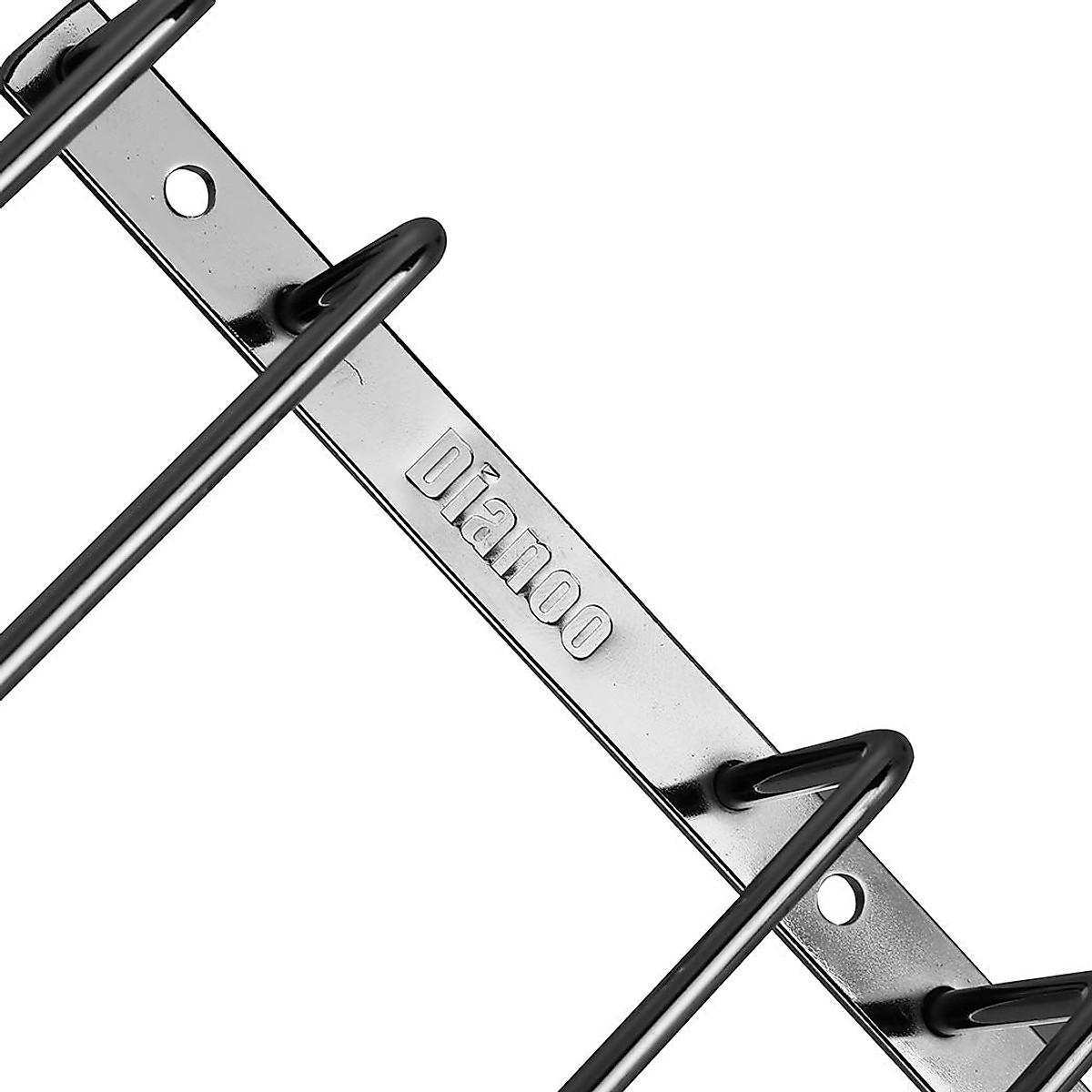 Dianoo Wine Glass Rack Under Cabinet Hanging Wire Stemware Rack Holder With Screws Chrome Finish 27cm 2 Rows