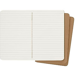 Moleskine Cahier Journal, Soft Cover, Pocket (3.5" x 5.5") Ruled/Lined, Kraft Brown, 64 Pages (Set of 3)