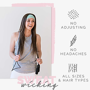 Maven Wide Headbands for Women - Sports Running Headband, Gym Athletic Hairband for Exercise, Yoga and Workouts, 4" Thick Non-Slip Sweatbands, 2-Pack