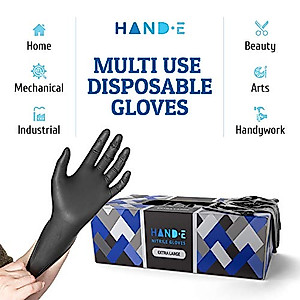 Black Nitrile Medical Gloves Disposable Large 100 Count - Surgical Gloves Latex Free, Extra Thick 5 Mil Medical Exam Gloves, Powder Free