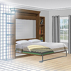 Rockler I-Semble Vertical Mount Murphy Bed Queen Hardware Kit - Queen Bed Frame Wall Mount Includes Tubular Steel Mattress Frame – Queen Murphy Bed Frame w/ Cambered Wood Slats