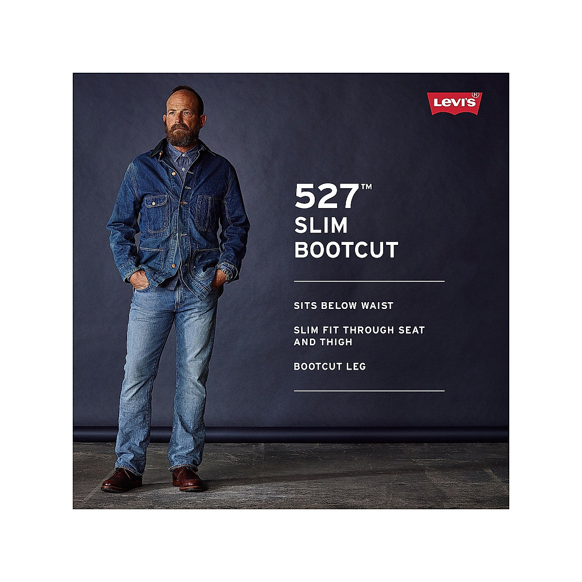 Levi's Men's 527 Slim Bootcut Fit Jeans, Medium Chipped, 32W x 34L