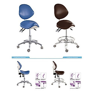 Super Dental Mobile Chair Saddle Doctors Stool PU Leather with Circle