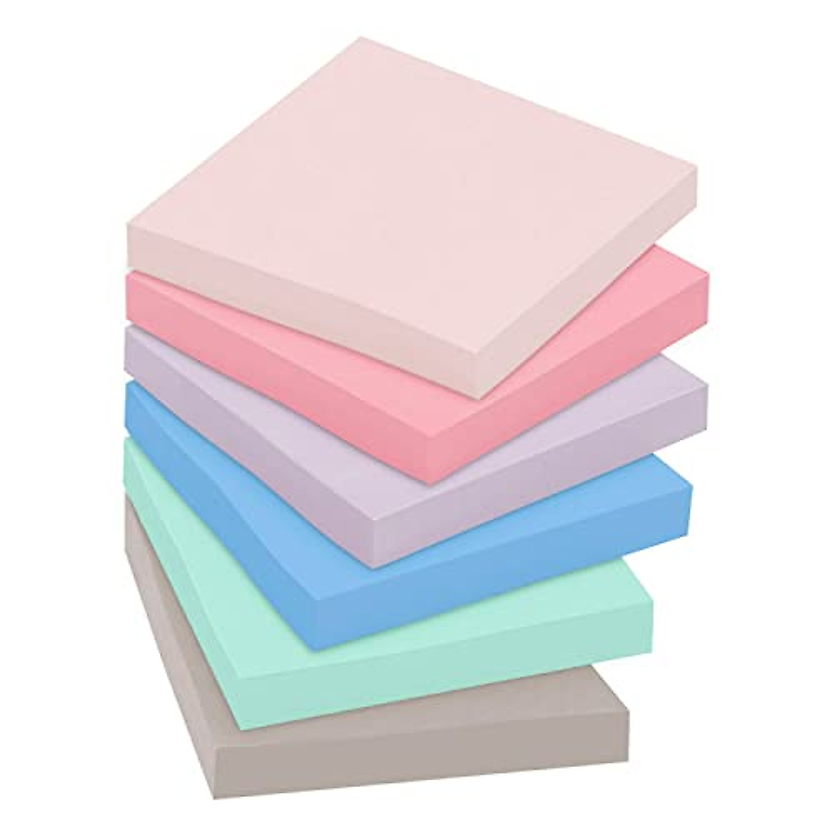 Post-it Super Sticky Recycled Notes, 5 Pastel Colors, Sticks and Resticks, 3 in x 3 in