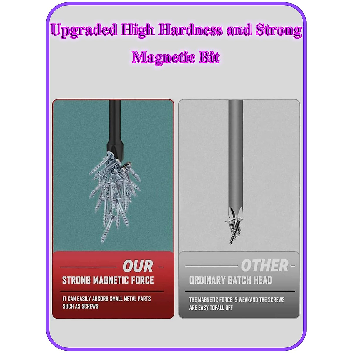 Magnetic Screwdriver Bits - D1 Anti-Slip And Shock-Proof Bits With Phillips Screwdriver Bits - Long Phillips Head Drill Bit - Upgraded High Hardness and Strong Magnetic Bit