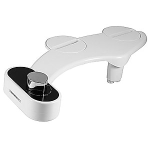 NDNCZDHC Dual Nozzle Bidet Attachment for Toilet, Single Cold Water Sprayer, Non-Electric Bidet Toilet Seat, Water Pressure Adjustment, with 80cm Hose(EU(3/8))
