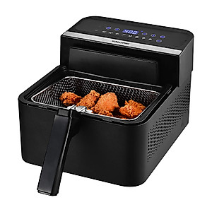 Kalorik FT 45418 BK 2-in-1 Digital Air and Deep Fryer, Black, LED Display Features Easy-to-use Digital Controls with 8 Cooking Presets, 3-Quart Basket Yields 3 to 4 Servings, Detachable Power Cord