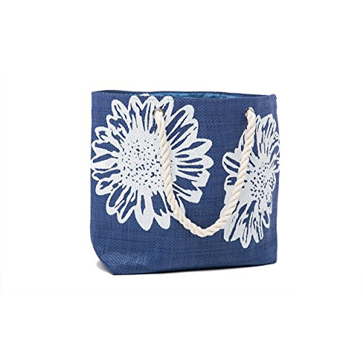 Beach Bag Tote Bags for Women Ladies Large Summer Shoulder Bag With Pocket Carrier Bag Flower (BLUE)