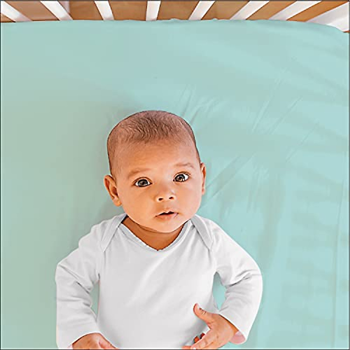 The Peanutshell Fitted Crib Sheet Set for Baby Boys or Girls | Unisex 4 Pack Set | Cactus, Succulents & Pastel Green