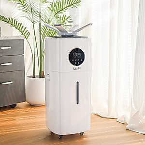 LACIDOLL Humidifiers for Large Room Whole House Humidifier for Home 2000 sq.ft, 5.5Gal Cool Mist Top Fill Humidifier Floor Humidifier 21L 2000ML/H Dual 360° Nozzles 3 Speed