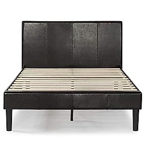 Zinus Gerard Faux Leather Upholstered Platform Bed Frame / Mattress Foundation / Wood Slat Support / No Box Spring Needed / Easy Assembly, California King